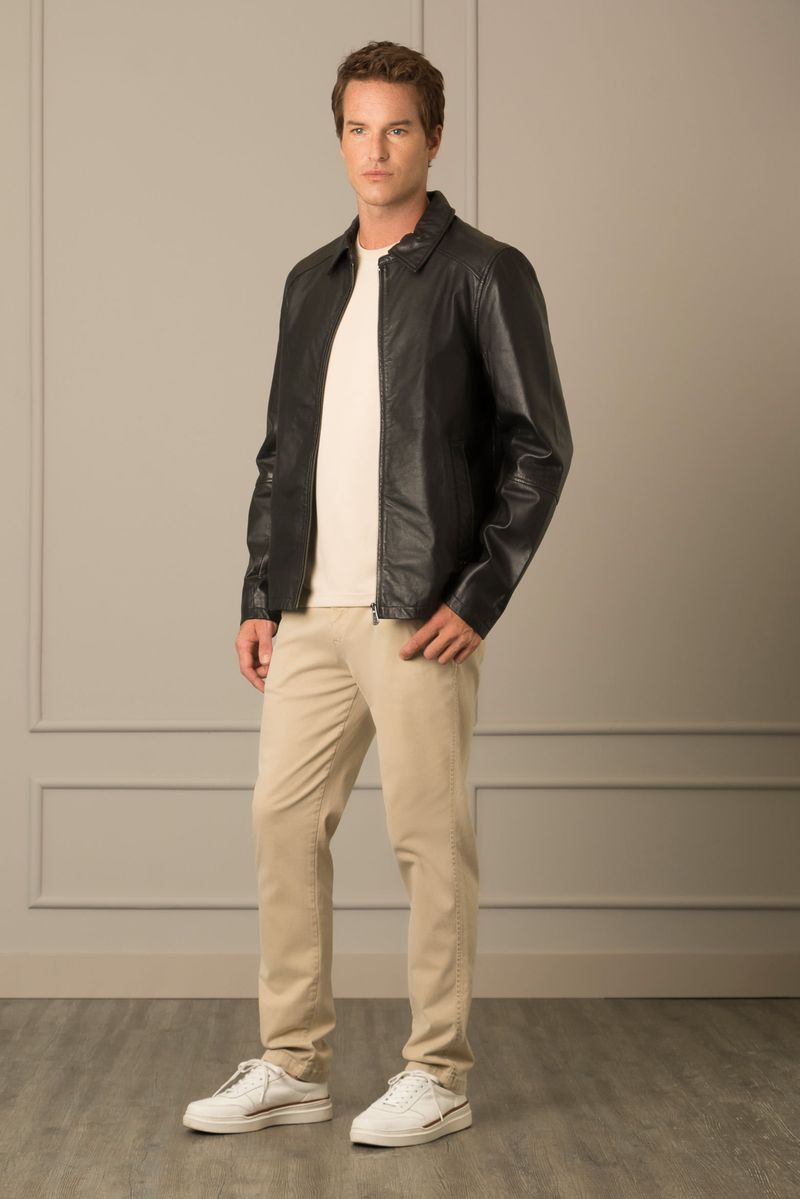 Chaqueta de cuero para hombre clásica | Vélez